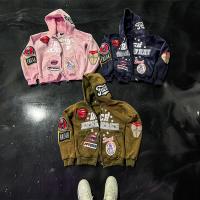 China Zipper Distressed Applique Embroidery Hoodie For Men 200 Grams To 500 Grams for sale