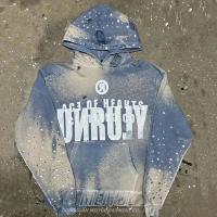 China Premium Distressed Grey Hoodie Cropped Pullover Hoodie Unisex Comfortable for sale