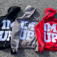 China Letter Distressed Applique Embroidery Hoodie 100 Cotton Zip Up Mens Zipper Hoodies for sale