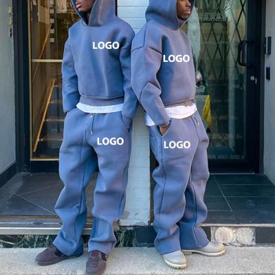China Clothing Manufacturers Custom 100% Cotton Heavyweight Oversized Pullover Hoodies Plain Sweatsuit Baggy Sweatpants Tracksuit Men for sale