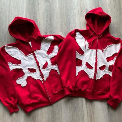 China Applique Embroidery Unisex Heavy Pullover Hoodies Solid Pattern Custom Logo for sale