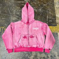 China OEM Service Luxury Streetwear Graphic Hoodies Plain Acid Wash Hoodie Anti Pilling for sale