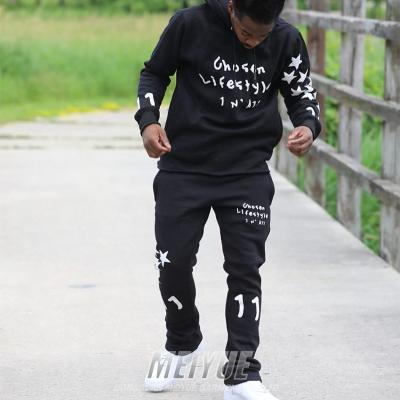 China 100% Cotton 3d Puff Printing Pullover Tracksuit Cropped Hoodie Tracksuit Quick Dry for sale