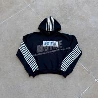 China Custom Grams Digital Print Hoodie Men French Terry Mens Striped Hoodie for sale