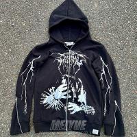 China OEM Service Digital Printing Hoodie Drop Shoulder Zip Hoodie Autumn Season for sale