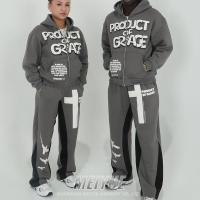 China Silk Screen Print  Mens Baggy Tracksuit Baggy Sweatsuit Set Anti Bacterial for sale