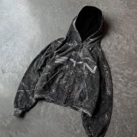 China Full All Over Printing Hoodie No Strings Oversized Mens Raw Hem Hoodie for sale
