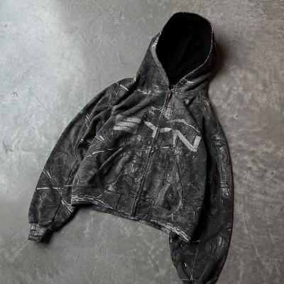 China Full All Over Printing Hoodie No Strings Oversized Mens Raw Hem Hoodie for sale
