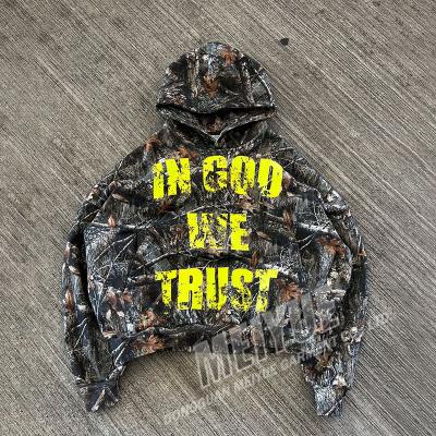 China OEM Service Custom Pullover Hoodie Full All Over Camouflage Print French Terry Hoodie for sale