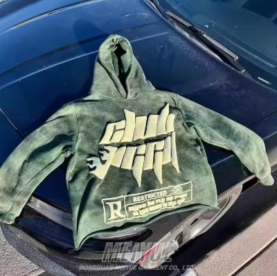 China Puff Print Hoodie Mens Cropped Hoodie Streetwear for sale