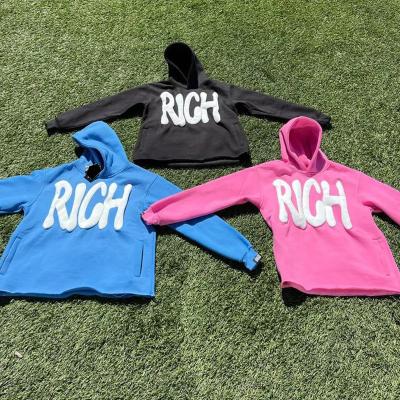 China Anti Pilling Vintage Streetwear Hoodie Heavyweight 100% Cotton 3d Puff Print Hoodie for sale