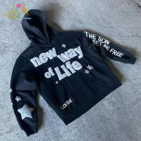 China Custom Manufacturer 3d Puff Printing Hoodie Pullover Cotton Fleece Heavyweight No Strings Hoodies Sweatshirt Men Streetwear for sale