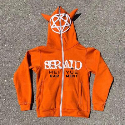 China Custom Hoodies 3d Puff Print Logo French Terry No String Sweatshirts Heavy Cotton Full Face Zip up Hoodie Unisex for Men for sale