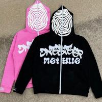 China Custom 100% Cotton Heavyweight Full Face Oversized Zip up Hoodie Mens French Terry 3d Foam Puff Printing Hoodie Manufacturer for sale