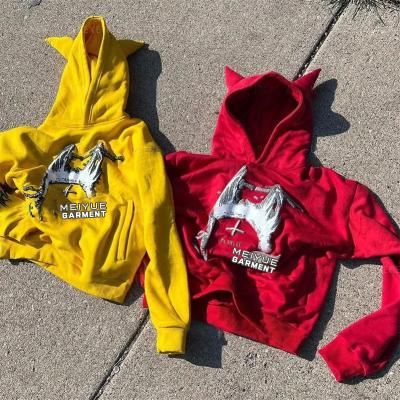 China Custom Hoodies 3d Puff Print Logo French Terry Oversized No String Sweatshirts Pullover Heavyweight Hoodie Unisex for Men for sale