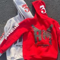 China Custom Logo Puff Print Hoodies 100% Cotton Heavyweight Oversized Hoodie No Strings for sale