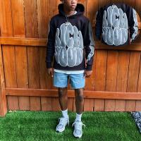 China New Design Clothing Manufacturers Custom Heavyweight 100%Cotton Black Custom 3D Puff Print Cut Edge Cropped Raw Hem Hoodies for sale