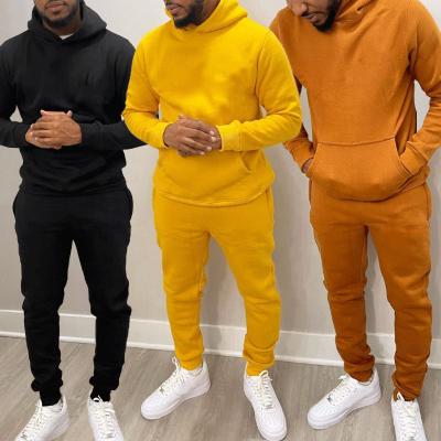 China Bulk Plain 100 Cotton Sweatsuit Set Two Pieces Tech Fleece Jogging Suits Windproof for sale