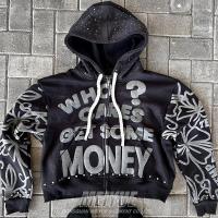 China Custom Zip Up Hoodie Puff Printing Hoodie Oversized Heavyweight 500 Gsm for sale