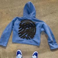 China Raw Hem Cut Edge Streetwear Blank Hoodies Unisex French Terry Hoodies Regular Sleeve for sale