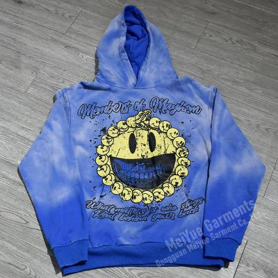 China Custom Logo Screen Print Hoodie Heavyweight Acid Wash Hoodie Casual Loose Pocket for sale