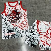 China Custom Dtg Print Summer Vest Jersey Tshirt Shorts Set Sleeveless Soccer Jersey tank Top and Short Set for sale