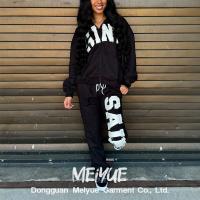 China Embroidered Patch Sweatpants And Hoodie Set Ladies Jogging Suits Heavyweight for sale