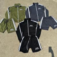 China Custom Manufacturer Polyester Fiber Long Sleeve Polo Shirt Zip up Sweatshirts Jogger Shorts Tracksuit Autumn Short Set Sweatsuit for sale