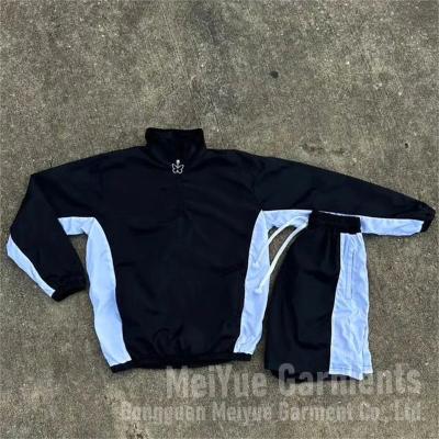 China Custom Logo Windbreaker Nylon Pullover Shirt Lightweight Shorts Running Summer Sweatsuit Joggers Sweatshirt  and Short Set for sale
