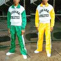 China Custom Jogger Men Cropped Hoodies Windbreaker Half Zipper Nylon Polo Shirt Athletic Sweatpants and Hoodie Set Men's Tracksuit for sale