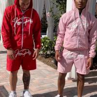 China OEM Custom Men Two Piece Short Set Streetwear Mens 3m Reflective Windbreaker Jacket Tracksuit for sale