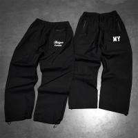 China Clothing Manufacturers Custom High Quality Nylon Sweat Pants Windbreaker Track Pant Oem Straight Legging Sweatpants Men for sale
