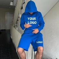China Sweatsuit Manufacturers Custom Two Piece Set High Quality Cotton Tracksuits French Terry Shorts and Hoodie Set Joggers for Men for sale