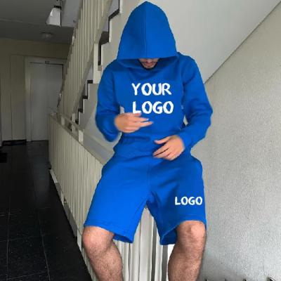 China Sweatsuit Manufacturers Custom Two Piece Set High Quality Cotton Tracksuits French Terry Shorts and Hoodie Set Joggers for Men for sale