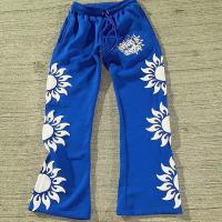 China Custom Trouser Joggers 3d Puff Print Sweat Acid Wash Cotton Jogger Track Vintage Pants Men Sun Faded Baggy Wide Leg Sweatpants for sale