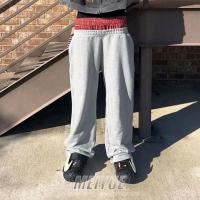 China Custom Supplier Loose Cotton Fit Plain Straight Wide Leg Baggy Sweat Pants Men Print Logo French Terry Double Waist Sweatpants for sale
