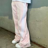China Custom Trouser Joggers Acid Washed Heavyweight Cotton Jogger Track Vintage Pants Men Sun Faded Baggy Wide Leg Striped Sweatpants for sale