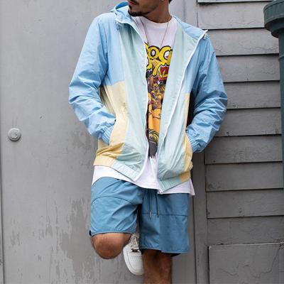 China Hooded Windbreaker Jacket And Shorts Set Spring Season Anti Static for sale