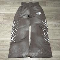 China Custom Vintage Acid Wash Sun Faded Flared Sweat Wide Leg High Waist Track Pants Embroidery Rhinestone Oversized Baggy Sweatpants for sale
