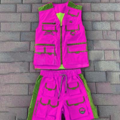 China Streetwear Mens Cargo Shorts Set Vest And Shorts for sale