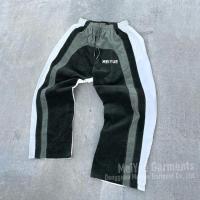 China Custom Logo Joggers Color Blocking Factory Drawstring Waist Pants Men Cotton Baggy Wide Leg Oveersized Corduroy Sweatpants for sale
