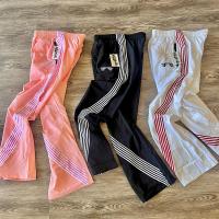China Custom Logo Windbreaker Sweatpants Joggers Pants Nylon Stripe Trousers Wide Leg Sweat Pants Men's Loose Pants & Trousers for sale