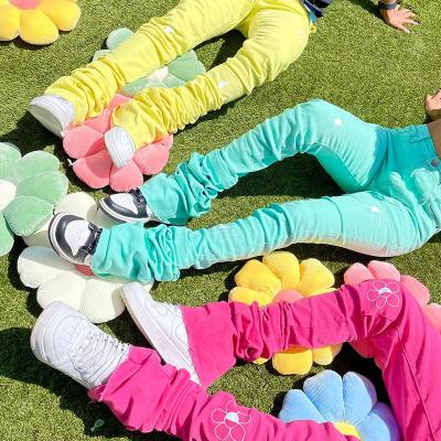 China Custom Mens Joggers Wide Leg Flared Baggy Stacked Oversized Streetwear Sweatpants Men Casual Sweat Track Pants Trousers for Men for sale