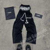 China Mens Double Waisted Rhinestone Joggers Baggy Sweatpants Streetwear Midweight for sale