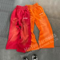 China Custom Mens Joggers Vintage Wide Leg Flared Baggy Stacked Acid Wash Sweatpants Men Casual Sun Faded Sweat Pants Trousers for Men for sale