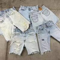 China Custom Manufacturers Distressed Jeans Shorts Y2k Acid Wash Streetwear Distressed Ripped Jorts Jeans Denim Shorts for Men for sale