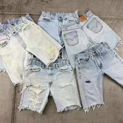 China Custom Manufacturers Distressed Jeans Shorts Y2k Acid Wash Streetwear Distressed Ripped Jorts Jeans Denim Shorts for Men for sale