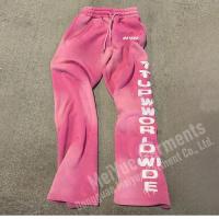 China Anti Wrinkle Streetwear Sweatpants Wide Leg Flared Baggy Sweatpants Stacked Acid Washed for sale