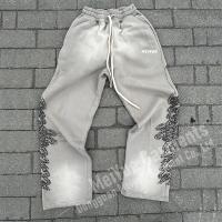 China Custom Mens Joggers Fleece Wide Leg Flared Baggy Acid Wash Vintage Stacked Sweatpants Men Casual Sweat Pants Trousers for Men for sale