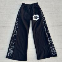 China Custom Windbreaker Nylon Jogging Wide Leg Baggy Pants Men's Jogger Oversized Sweatpants Side Zipper Print Flare Sweat Pants Men for sale